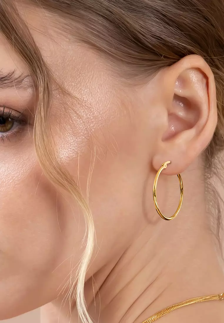 Buy Bullion Gold Trishia Hoop Gold Layered Earrings 30mm/Gold 2025 Online | ZALORA Philippines