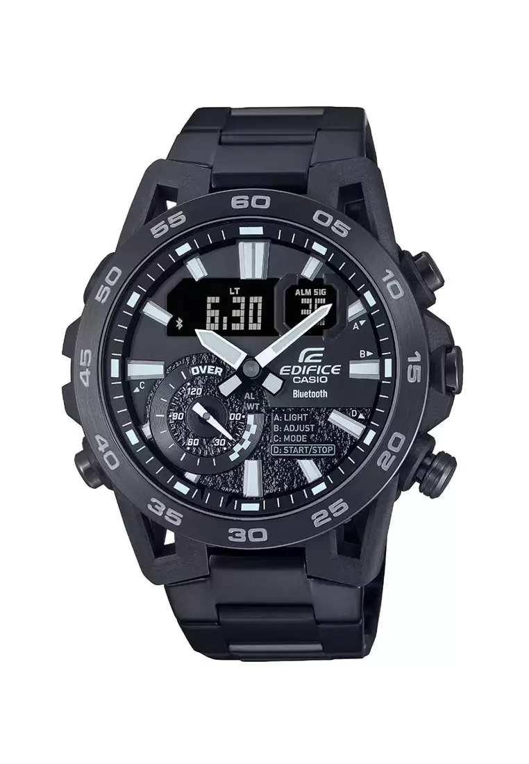 Jual CASIO Casio EDIFICE Jam Tangan Pria - Black - Resin - ECB-40BK ...