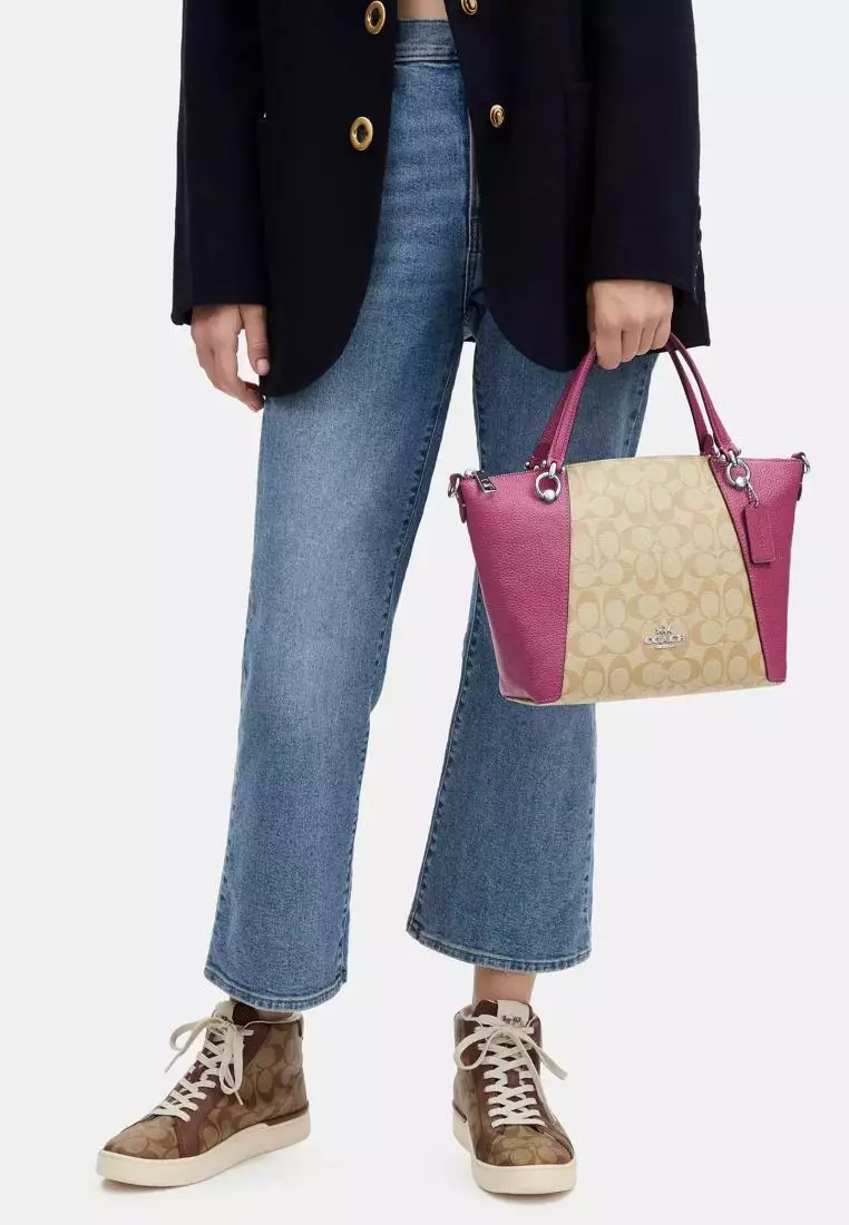 Jual Coach Coach Kacey Satchel In Signature Canvas Lt Khaki Lt Raspberry Original 2025 | ZALORA ...