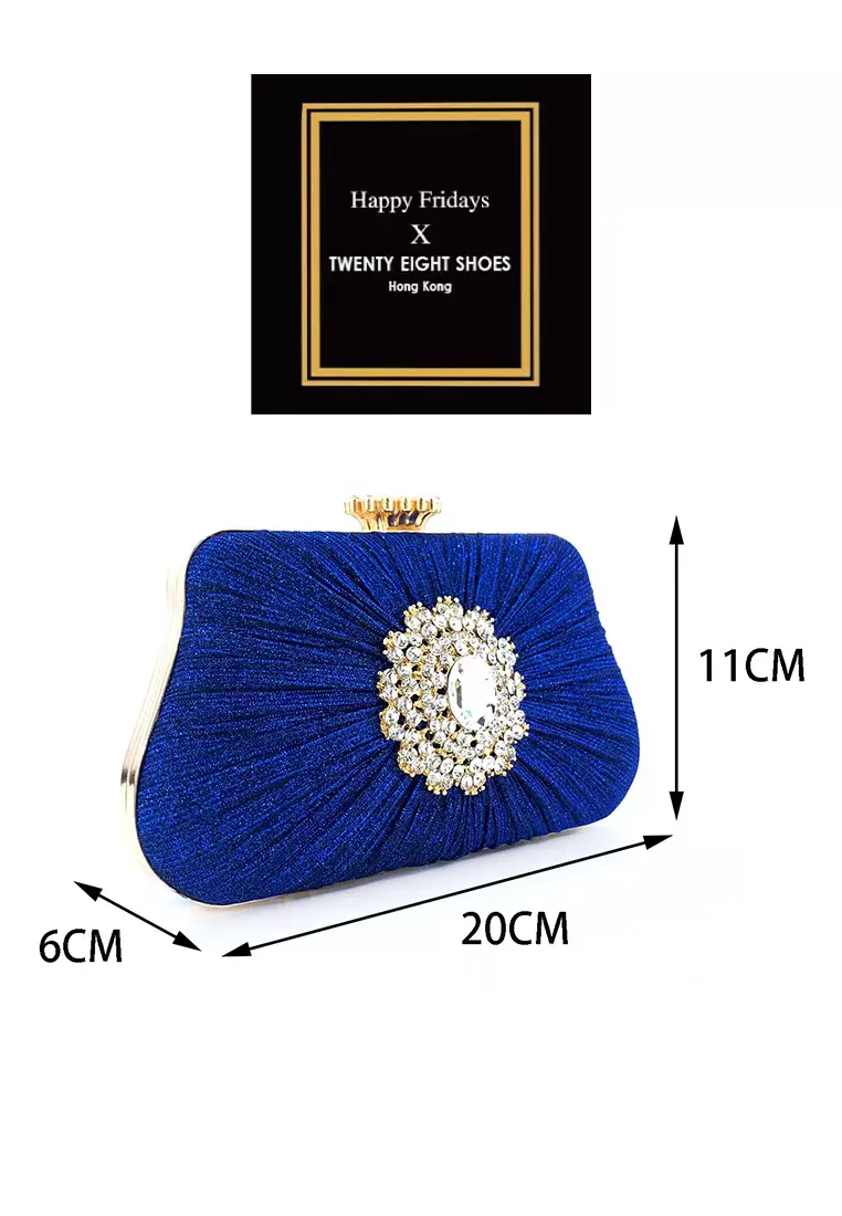 Buy HAPPY FRIDAYS Ruffled Rhinestone Clutches OC4248 Online | ZALORA ...
