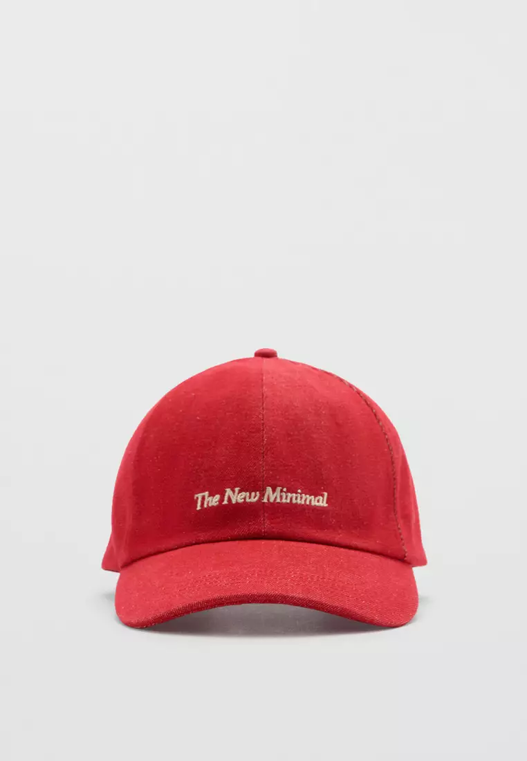 Buy Mango Embroidered Message Cap 2024 Online | ZALORA