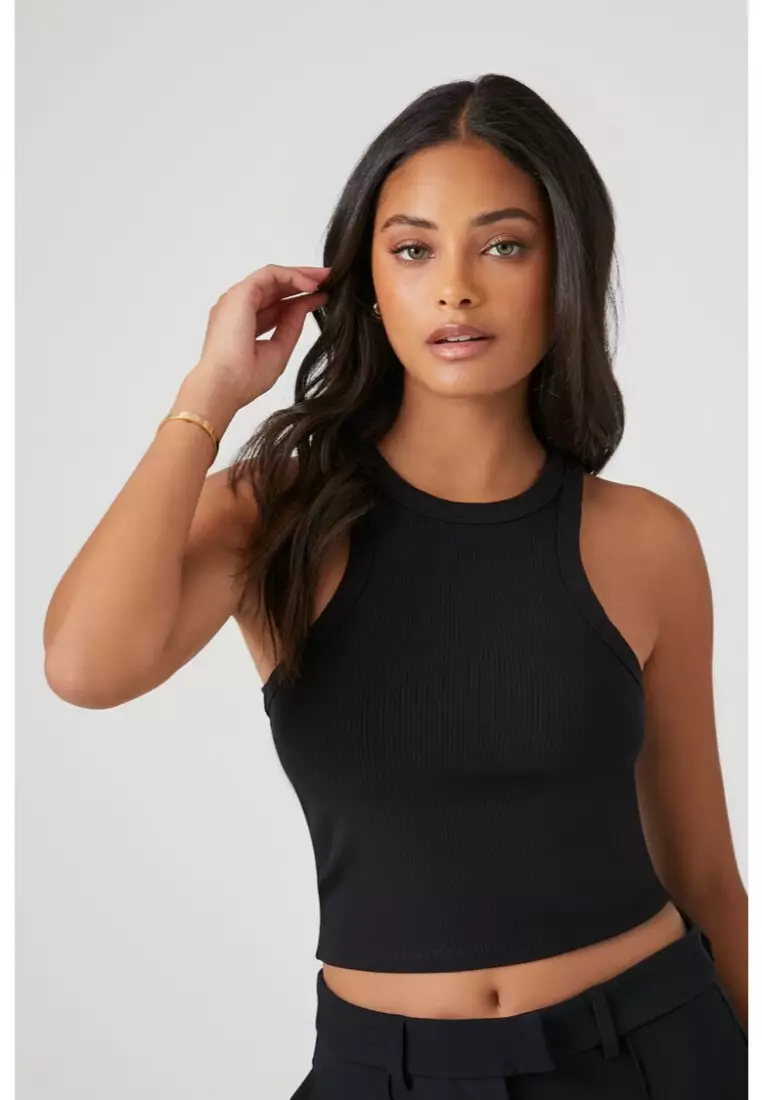 Buy Forever 21 Ribbed Racerback Cropped Tank Top 2024 Online Zalora