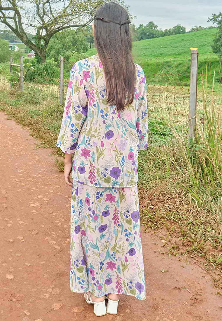 Buy POPLOOK KIDS Sentosa Set - Beige/Purple Fleur Online | ZALORA Malaysia