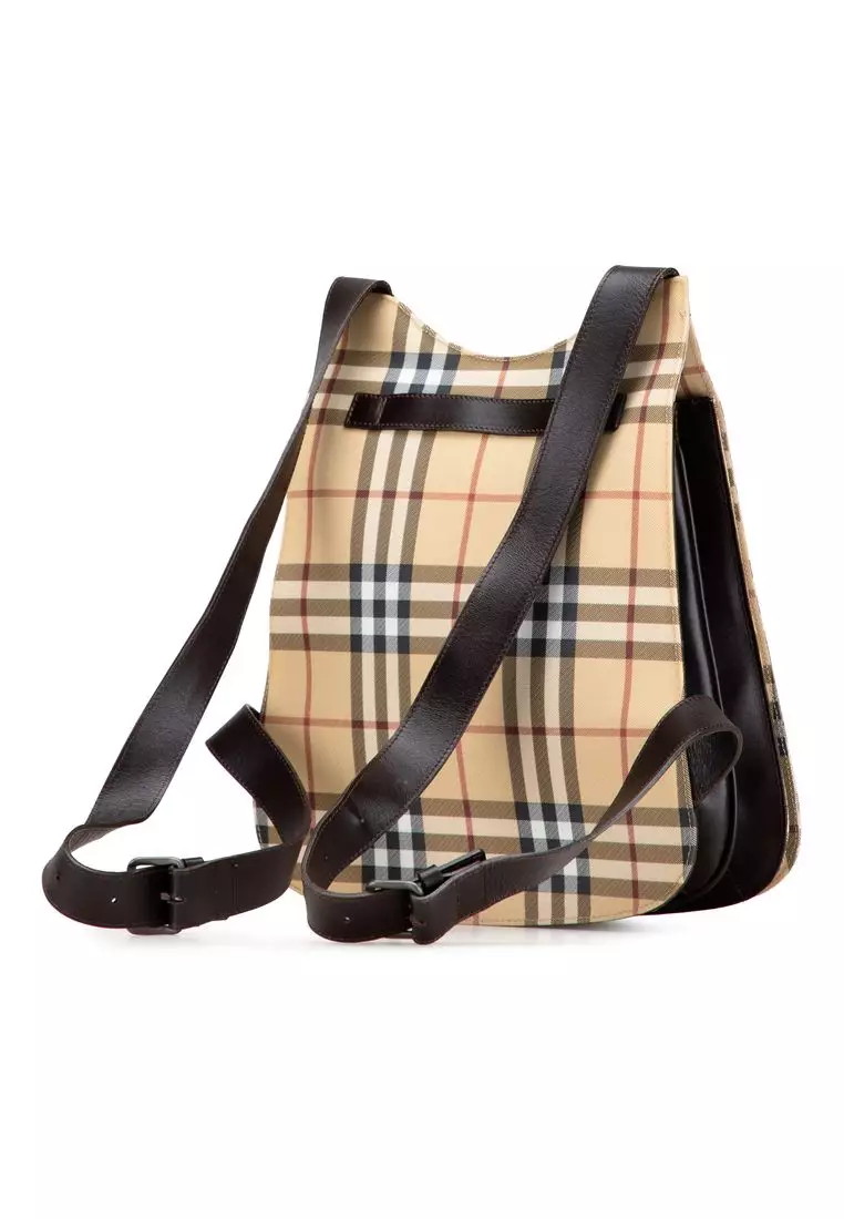 Buy Burberry Pre-Loved Burberry House Check Coated Canvas Backpack 2025 ...