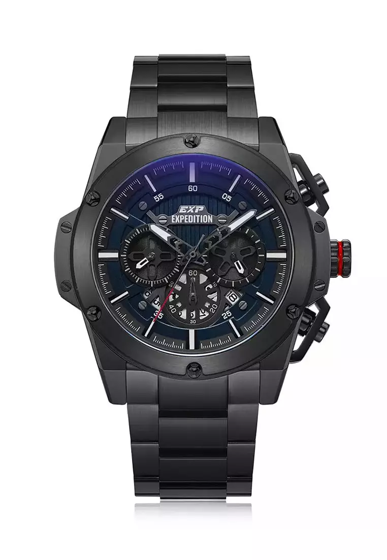 Jual Expedition Expedition Jam Tangan Pria - Black Blue - Stainless ...