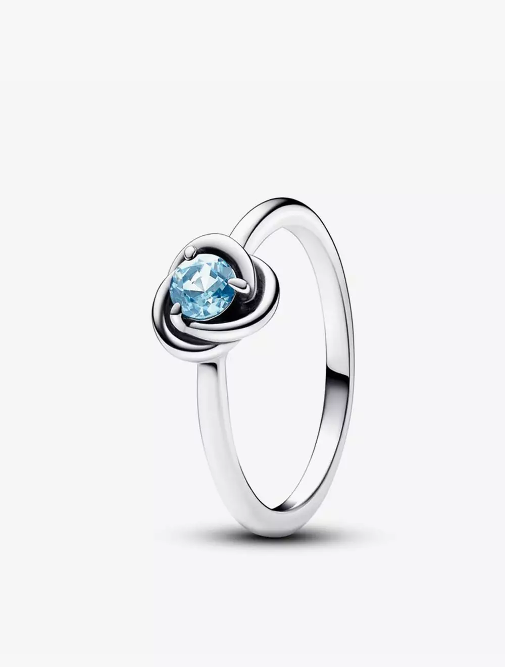 Jual PANDORA Sterling silver ring with sea aqua blue crystal Original ...