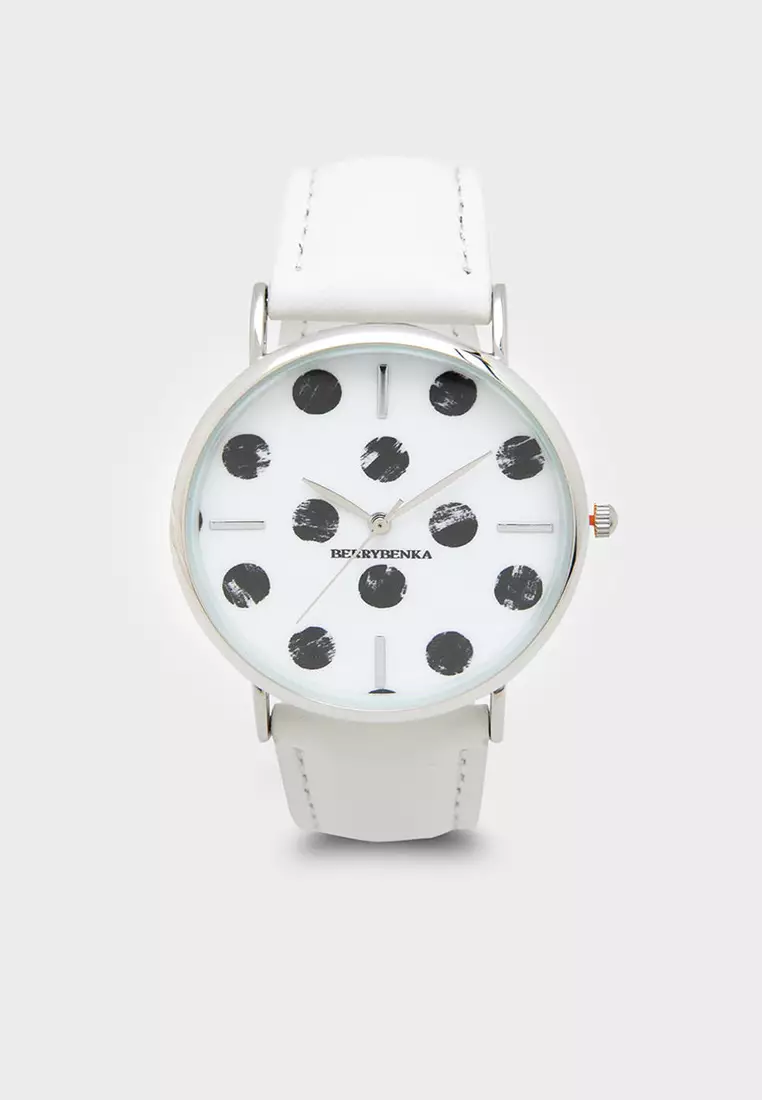 Jual Berrybenka Label Sofia Caren Polka Watches White Original 2025 ...