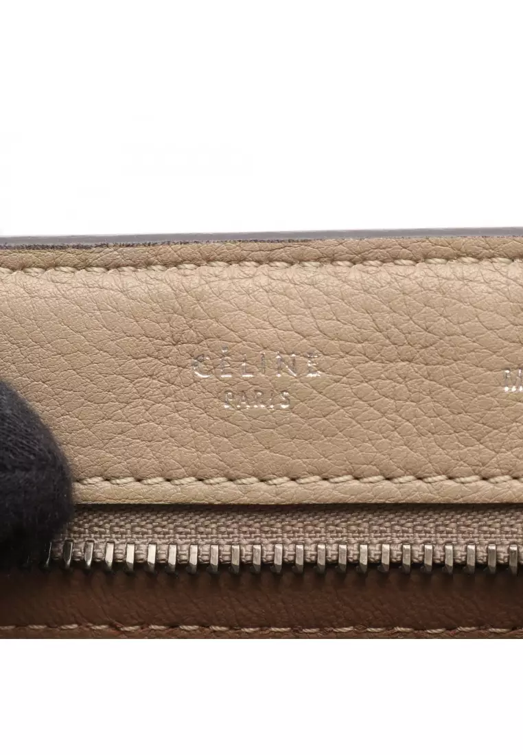 Buy Celine Pre-Loved Celine trapeze Medium Handbag leather suede Gray ...