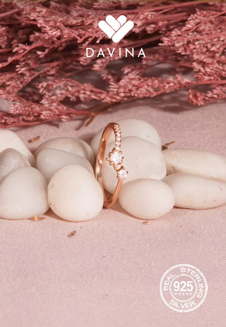 Jual DAVINA Jewelry DAVINA Ladies Elsie Ring Rose Gold Plated Sterling Silver 925 - Cincin ...