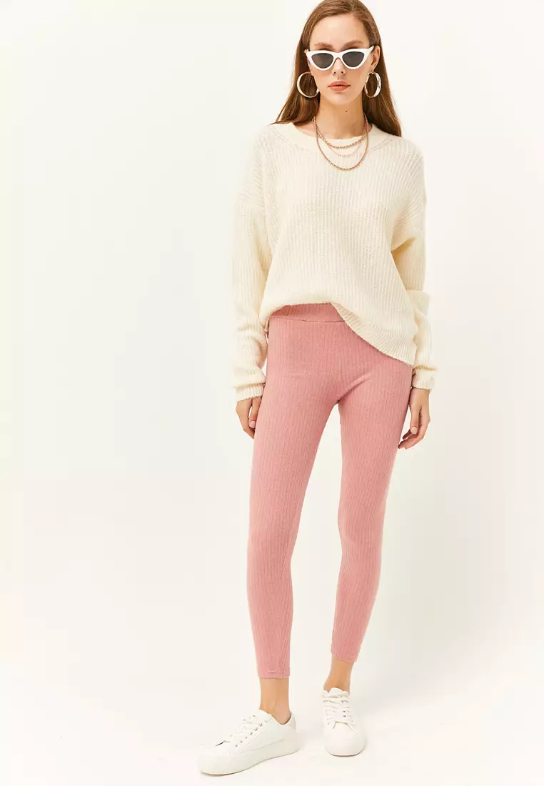 Buy Olalook Thick Ribbed Raspberry Leggings 2025 Online | ZALORA ...