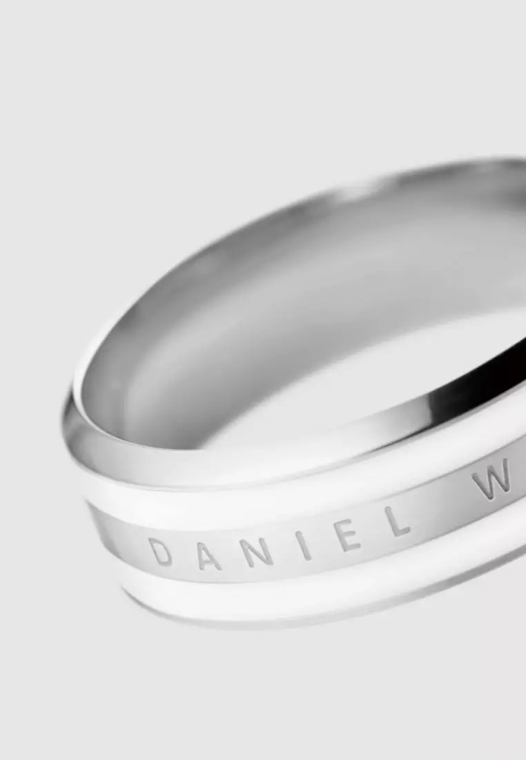 Jual Daniel Wellington Emalie Ring Satin White Silver 50 - Stainless ...
