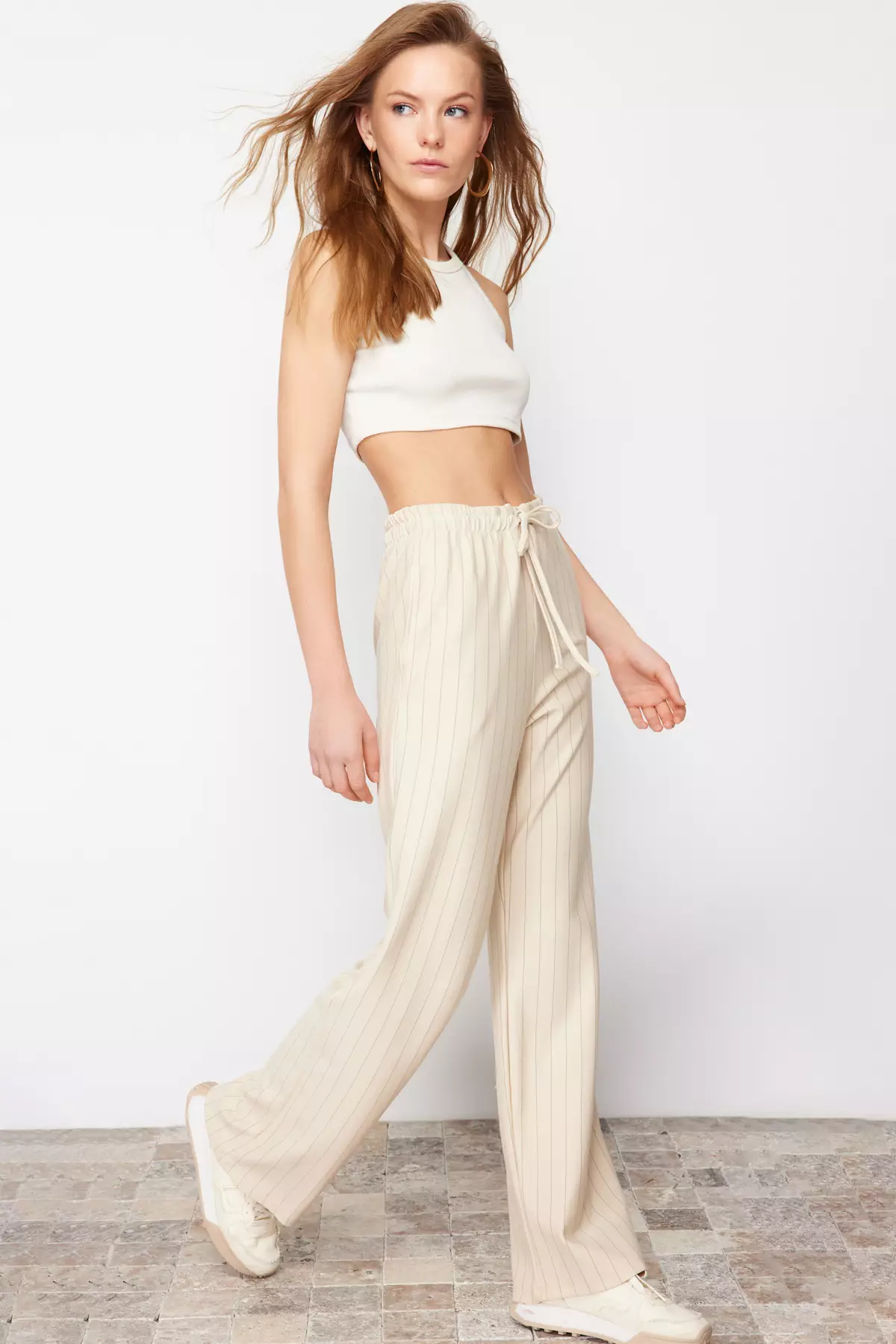 Buy Trendyol Elastic Waist Stripe Pants Online | ZALORA Malaysia