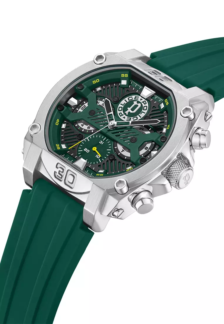 Buy POLICE Police Norwood Green Rubber Analog Quartz Watch For Men ...
