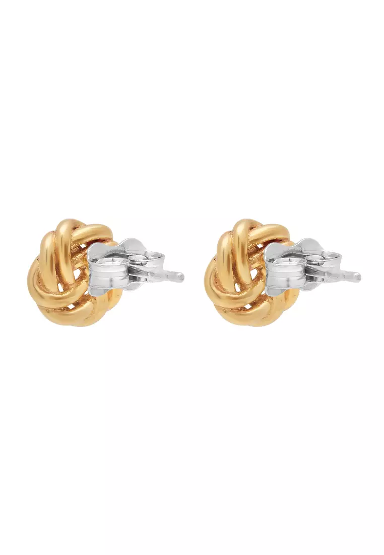 Buy TOMEI TOMEI Trio Tone Rounded Knot Earrings, Gold 585 Online ...