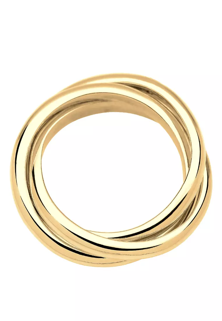 Buy ELLI GERMANY Triple Wrap Band Ring – Gold-Plated Silver 2026 Online ...
