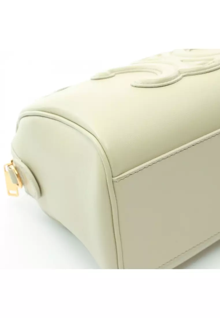 Buy CELINE Pre-Loved Celine Small boston Cuill Triomphe Handbag mini ...