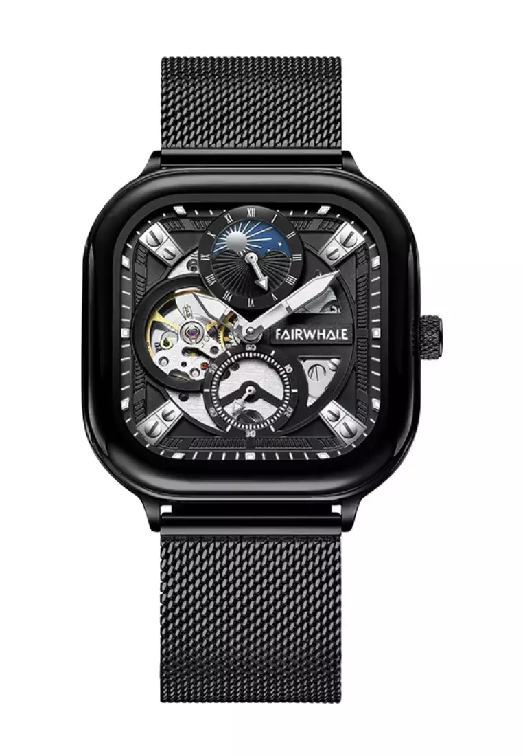 Buy Mark Fairwhale Automatic Unisex Square IP Black Watch, 42mm, IP ...