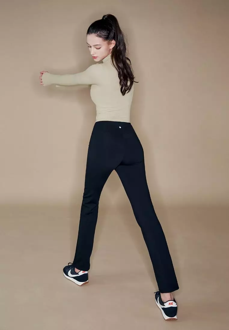 Buy Skullpig Zero Slim Fit Fleece Wide Slacks (Black) Quick-drying ...