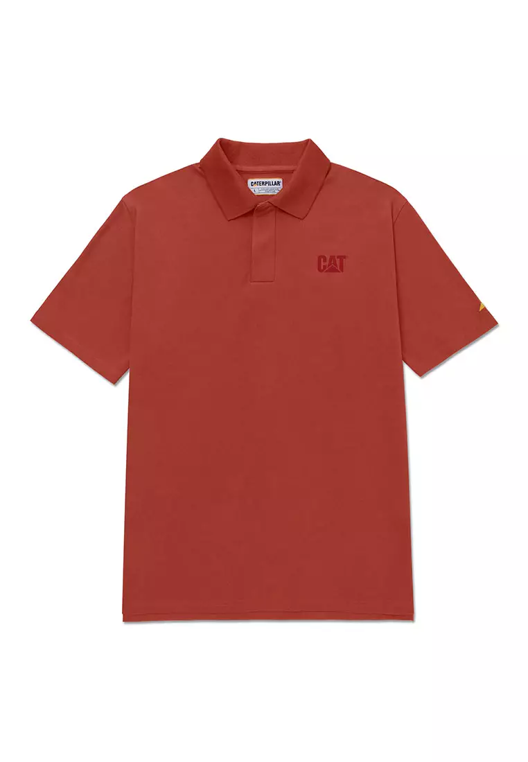Buy Caterpillar Men's CAT Logo Pique Polo Shirt - Barn Red (4010329-18 ...