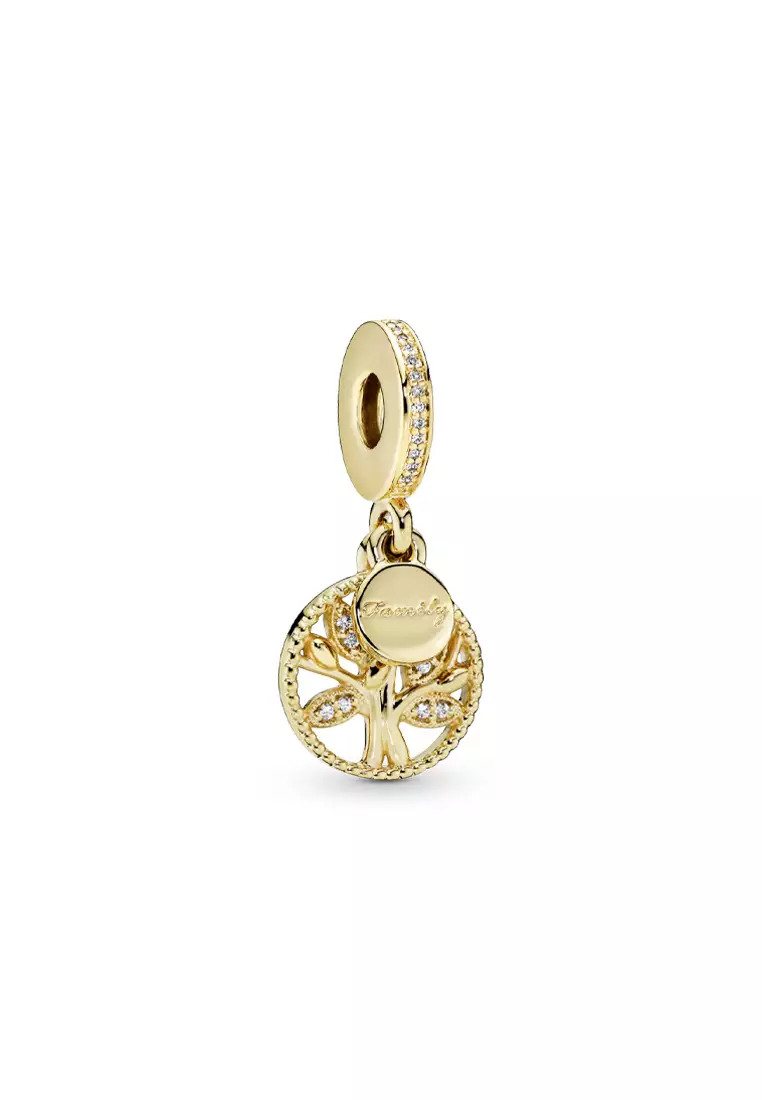 Buy PANDORA Pandora 14k Gold-Plated Sparkling Family Tree Dangle Charm ...
