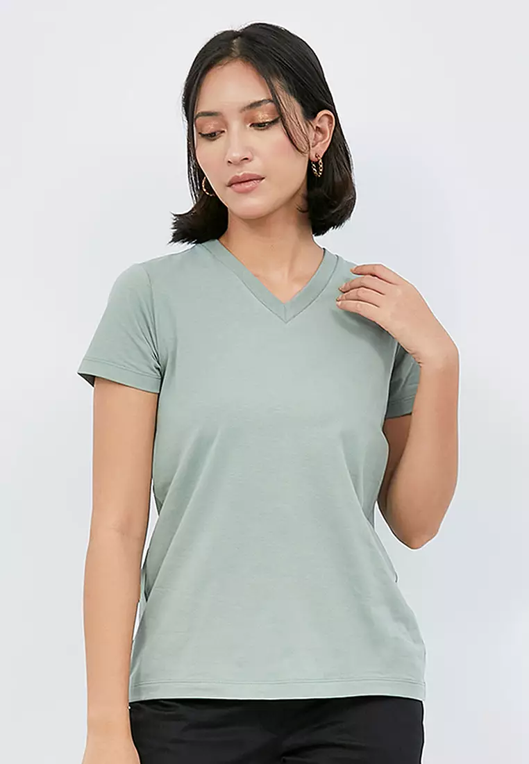 Jual Executive Basic V-Neck Cotton T-Shirt Original 2024 | ZALORA Indonesia