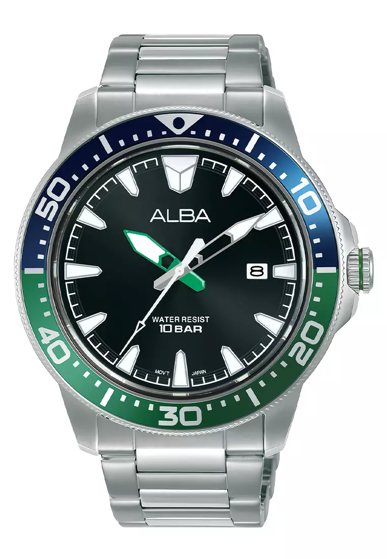 Jual Alba Alba Jam Tangan Analog Pria Silver Case Black Dial Stainless ...