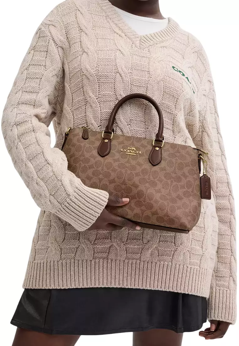 Buy Coach Georgia Satchel Bag In Signature Canvas - Tan/ Brown CW422 ...
