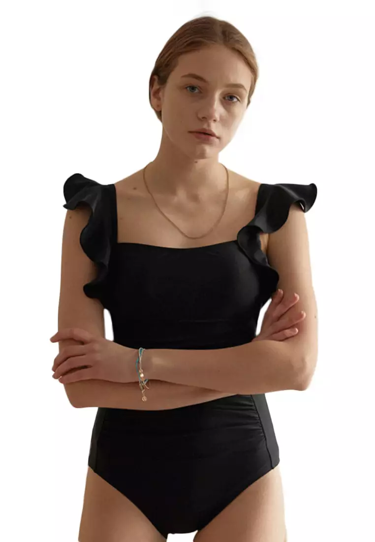 Buy Sunnydaysweety Sweet ruffled backless one-piece swimsuit ...