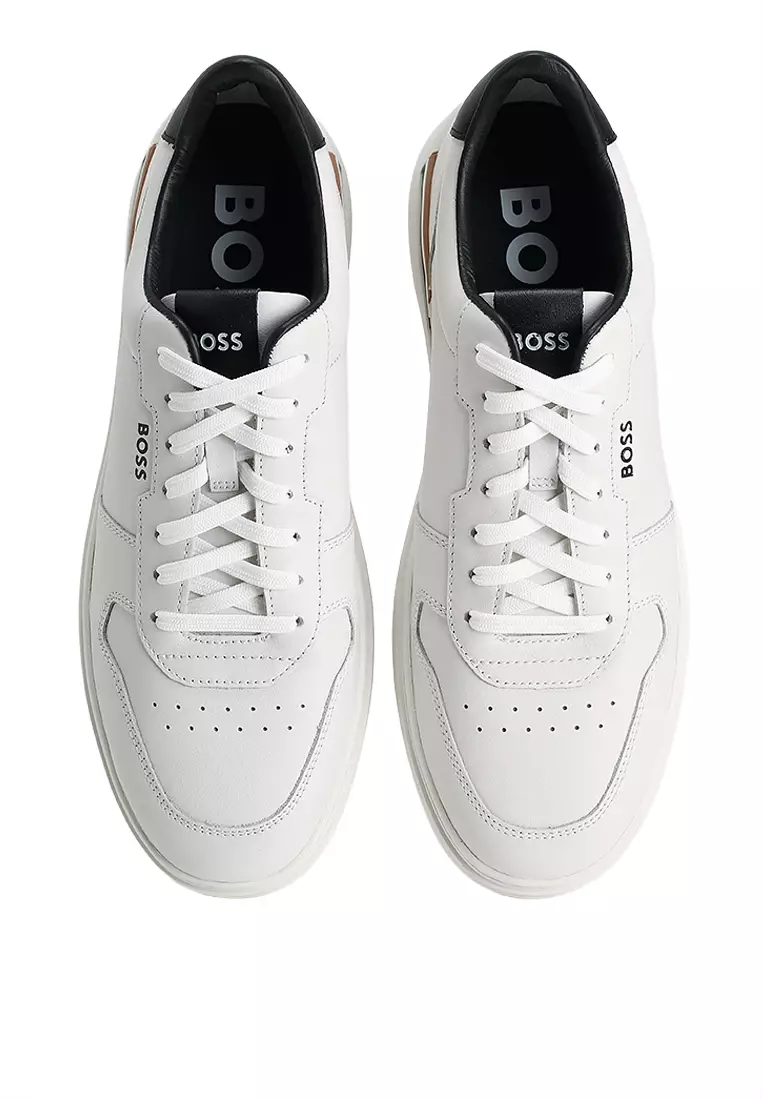 Buy BOSS Logo Leather Trainers - BOSS Business 2026 Online | ZALORA