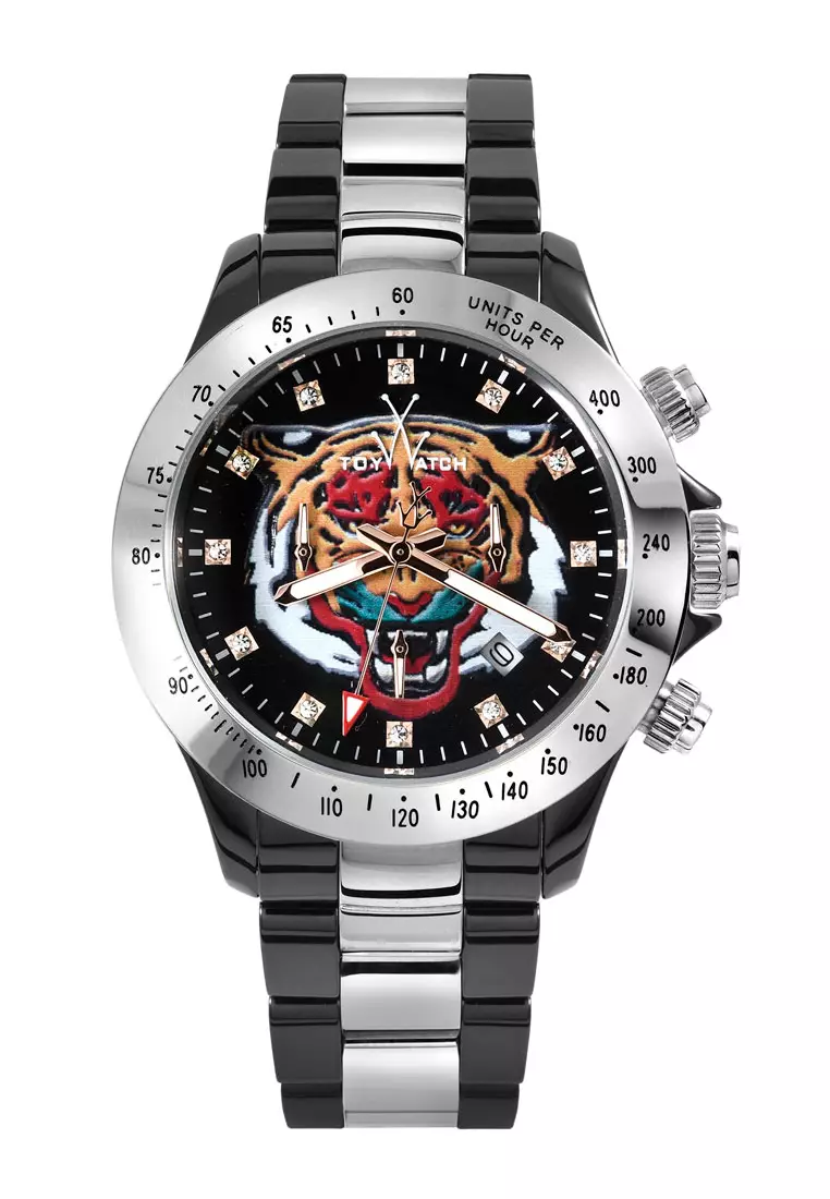 Buy ToyWatch Tiger Two-Tone Silver Black Unisex Watch TYCHMC29BKSL ...