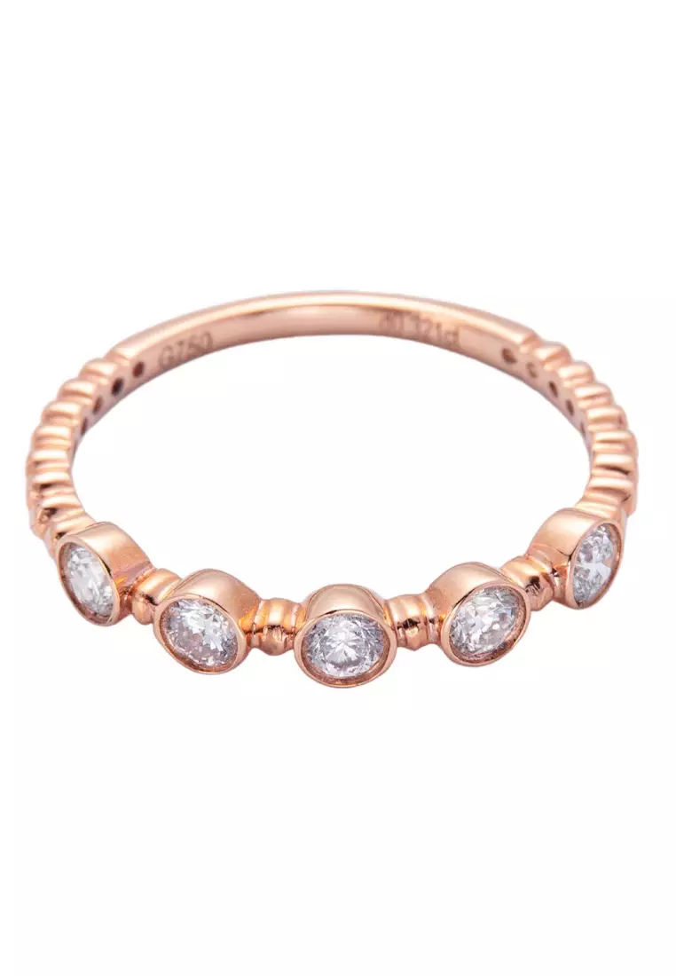 Buy LITZ LITZ 18K Rose Gold Diamond Ring SJ-MX-RD27347 Online | ZALORA ...