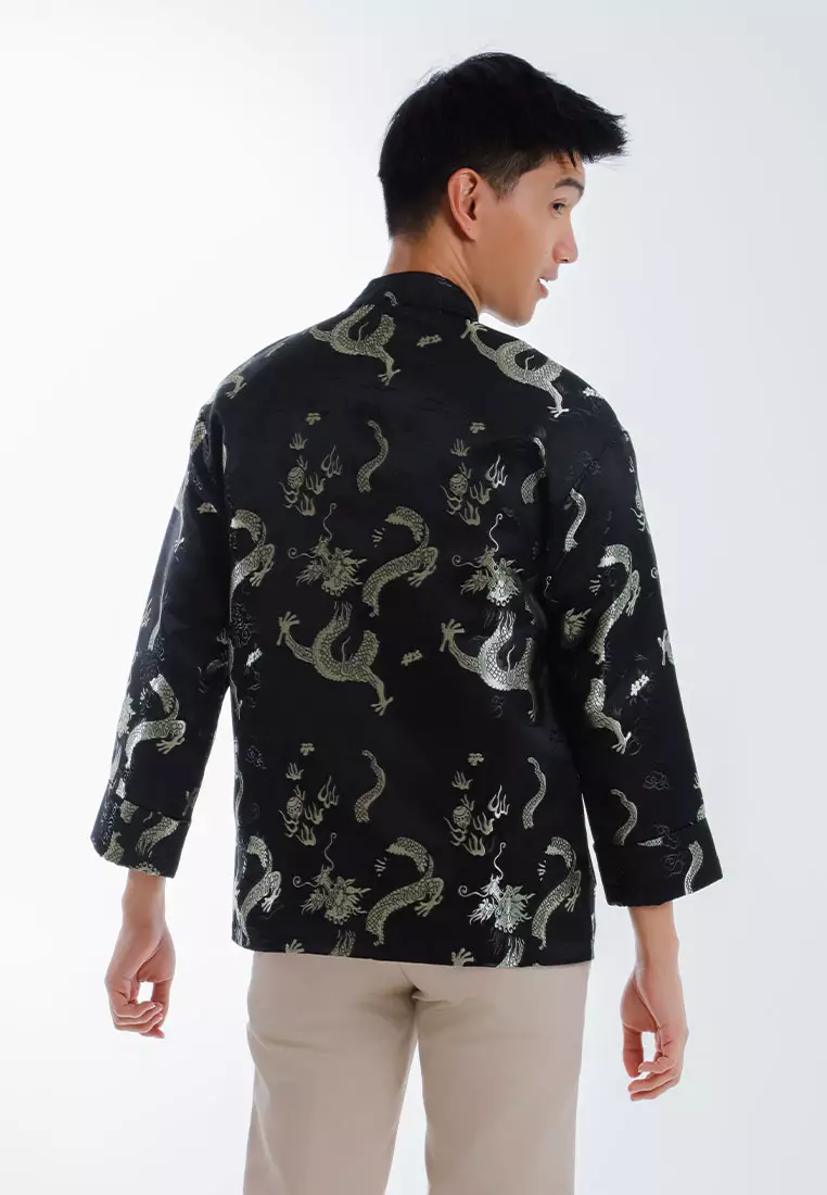 Buy Alain Delon Alain Delon Mens CNY Tang Fu Jacquard Long Sleeve ...