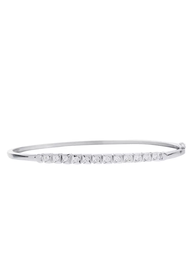 Buy LITZ LITZ 18K White Gold Diamond Bangle DD45 Online | ZALORA Malaysia