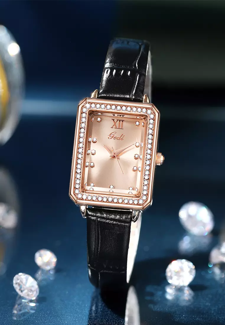 Buy GEDI GEDI Fashion Temperament Plated Rose Gold Geometric Quartz ...