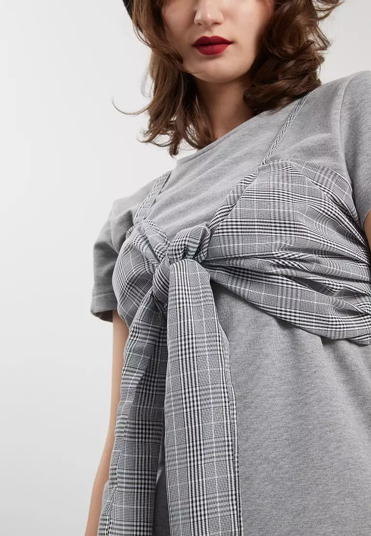 Jual Berrybenka Label Courtney Knot Top Grey Original 2025 | ZALORA ...