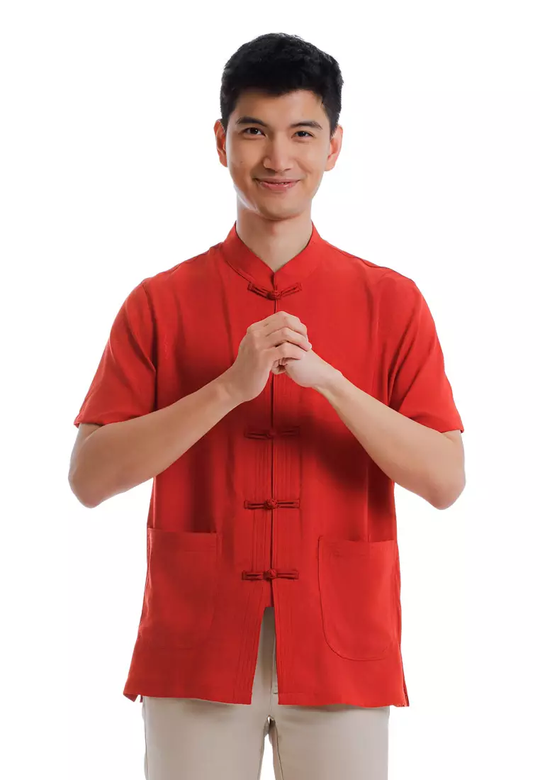 Buy Alain Delon Alain Delon CNY Mens Tang Fu Short Sleeve - 14526004 ...