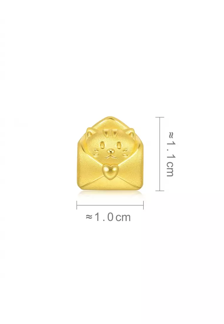 Buy Chow Sang Sang 999 24K Solid Gold Envelope Cat Kitten Mini Charm ...