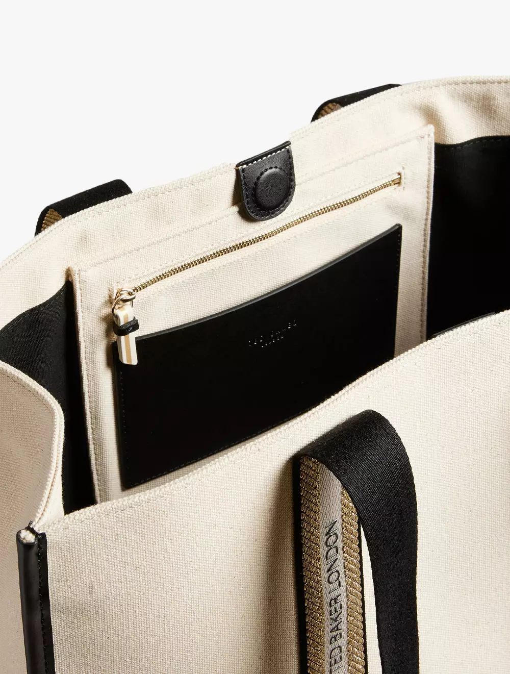 Jual TED BAKER GEORJEY Branded Webbing Canvas Tote - Ecru Original 2025 ...