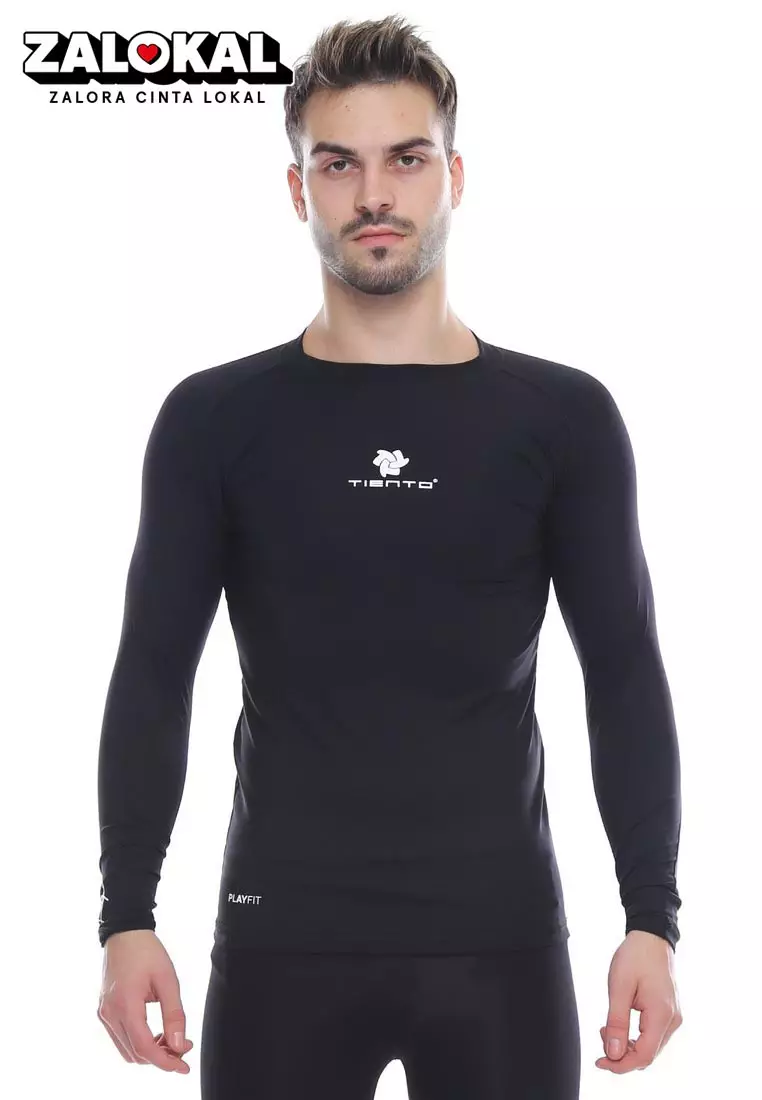 Jual Tiento Tiento Man Baselayer Baju Ketat Manset Olahraga Pria Long ...
