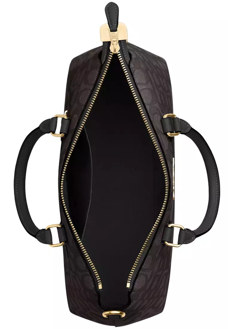 Buy Coach Georgia Satchel Bag In Signature Canvas - Walnut/ Black CW422 ...