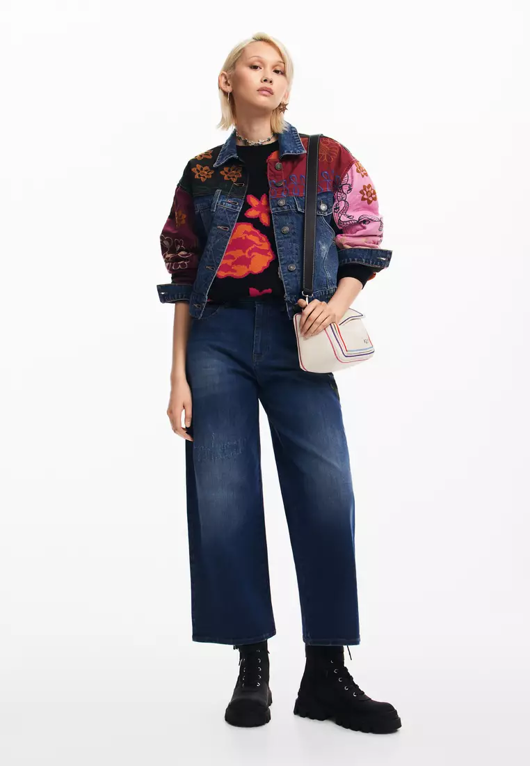 Desigual Desigual Woman Patchwork denim jacket. 2025 | Buy Desigual ...