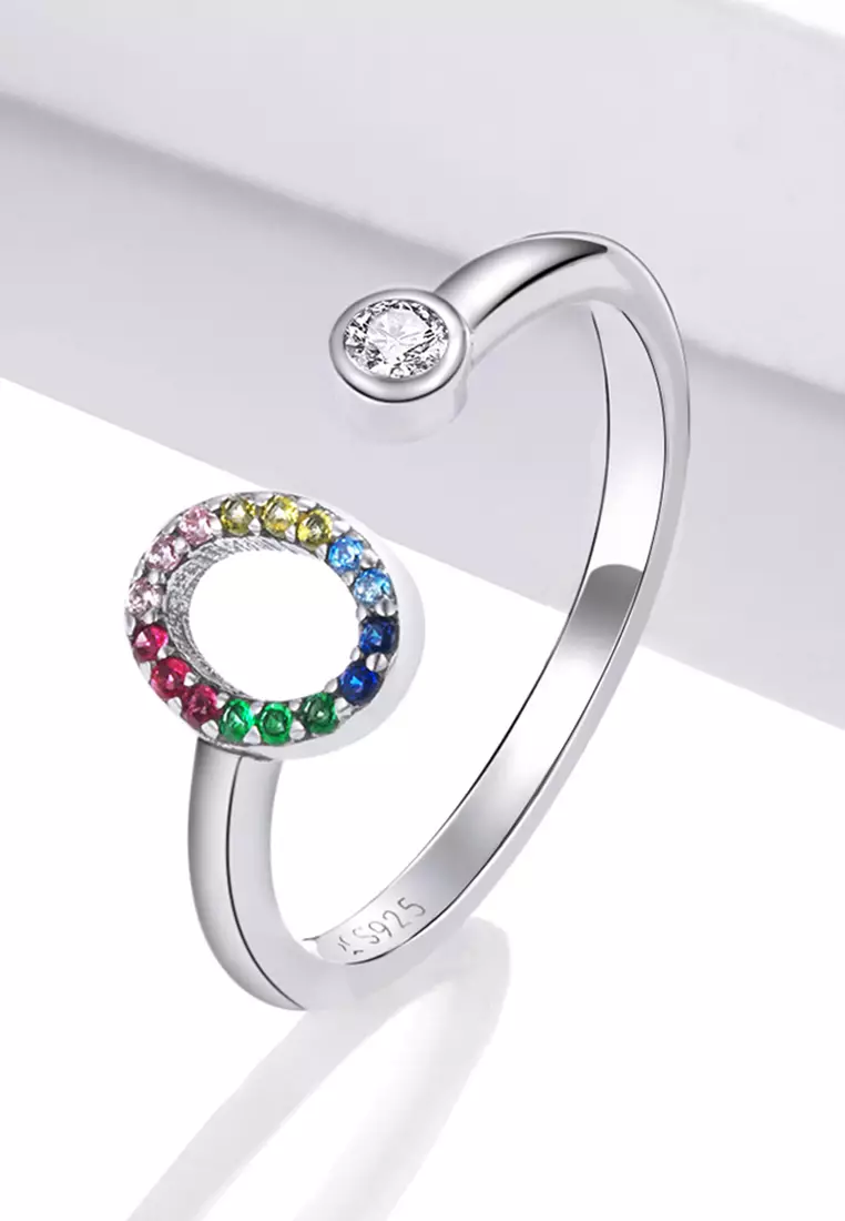 Buy 925 Signature Solid 925 Sterling Silver Colourful Rainbow Alphabet ...