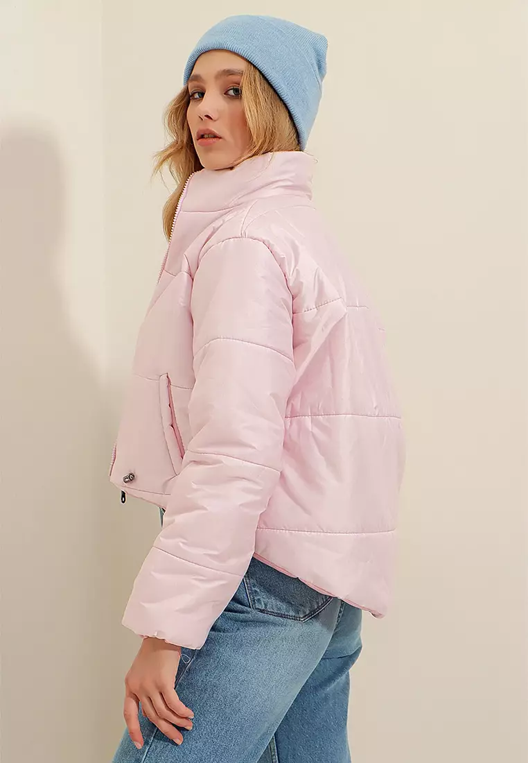 Jual Alacati Stand Collar Double Pocketed Inflatable Puffer Jacket ...