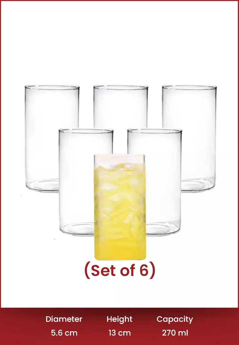 Buy Edge Houseware Set of 6 Borosil Classic Champagne Flutes for ...