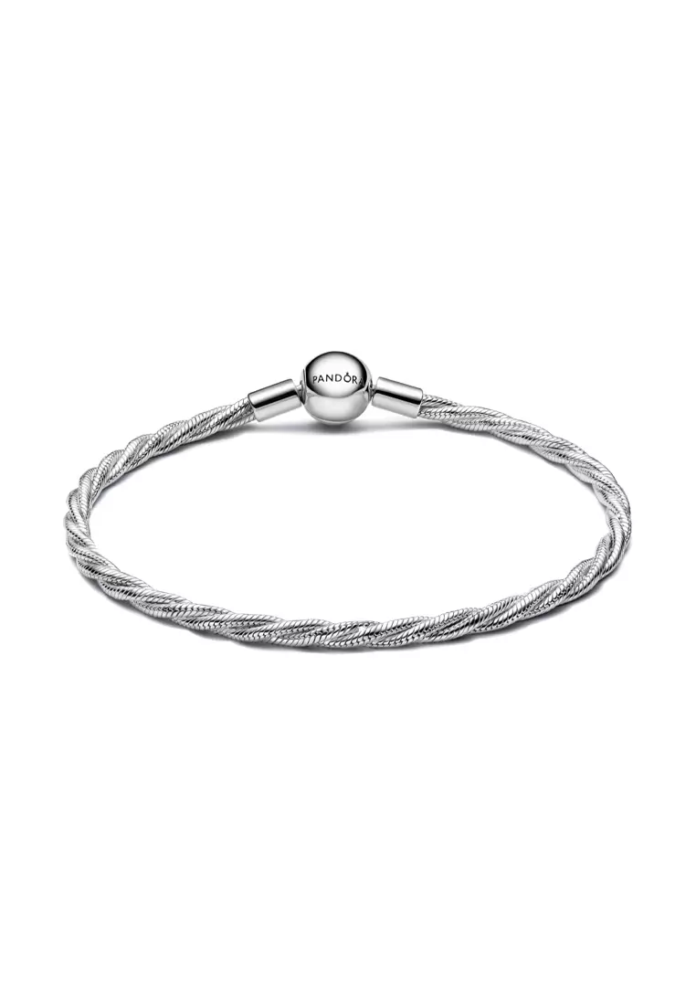 Buy PANDORA Pandora Round Clasp Twisted Snake Chain Bracelet Online ...