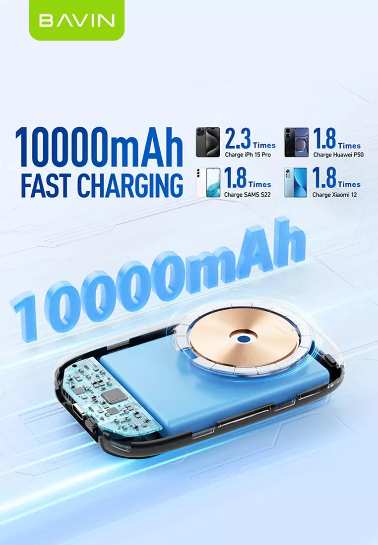 Buy BAVIN Bavin PC1087 10000mAh 22.5W Fast Charging Powerbank & Built ...