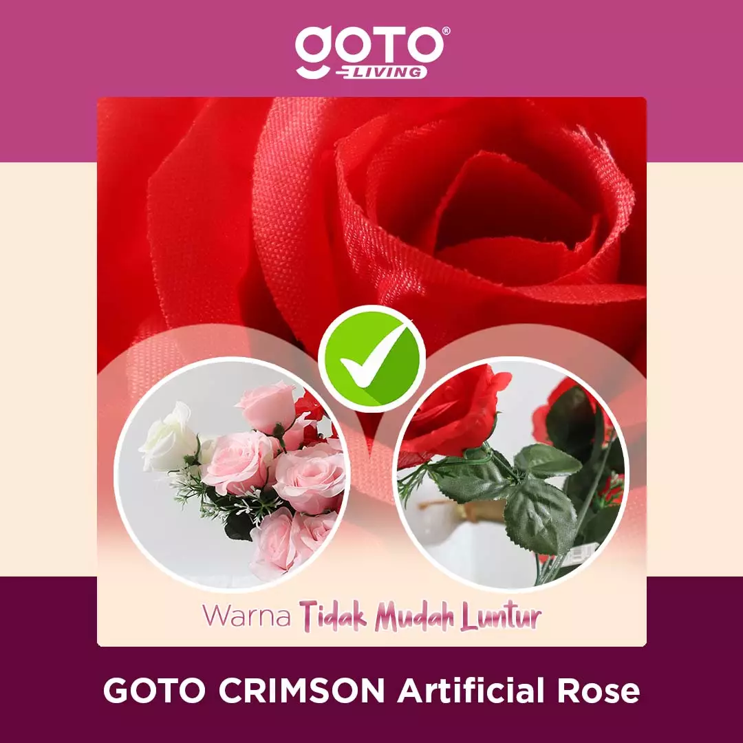 Jual Goto Living Goto Crimson Bunga Hias Mawar Teratai Buket Plastik ...