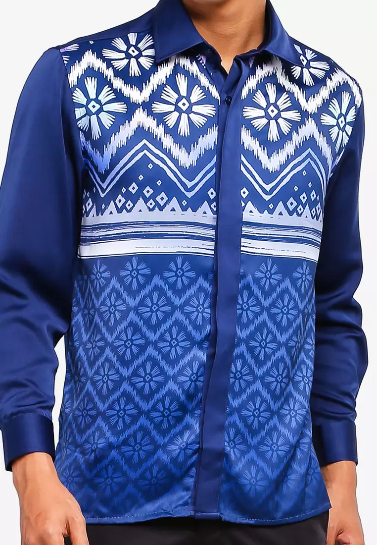 Buy Gene Martino Men's Batik Shirt 2025 Online | ZALORA