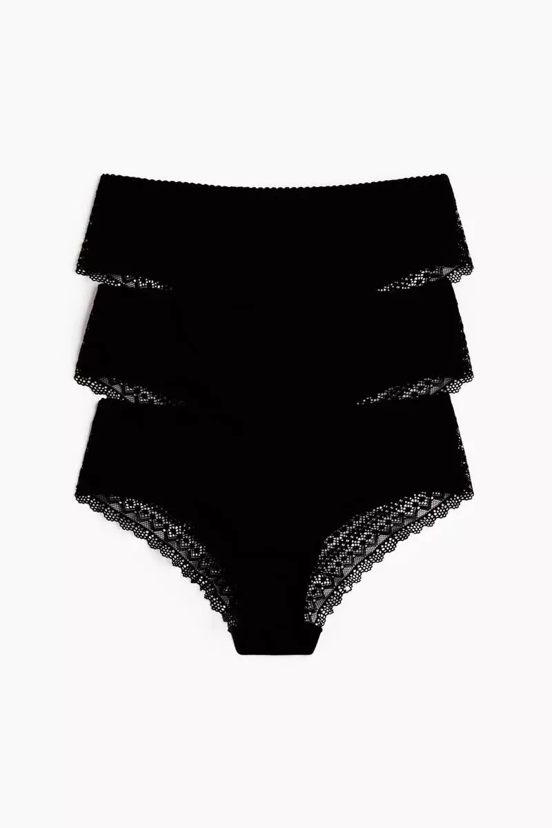 Buy H&M 3-pack cotton and lace hipster briefs 2025 Online | ZALORA ...
