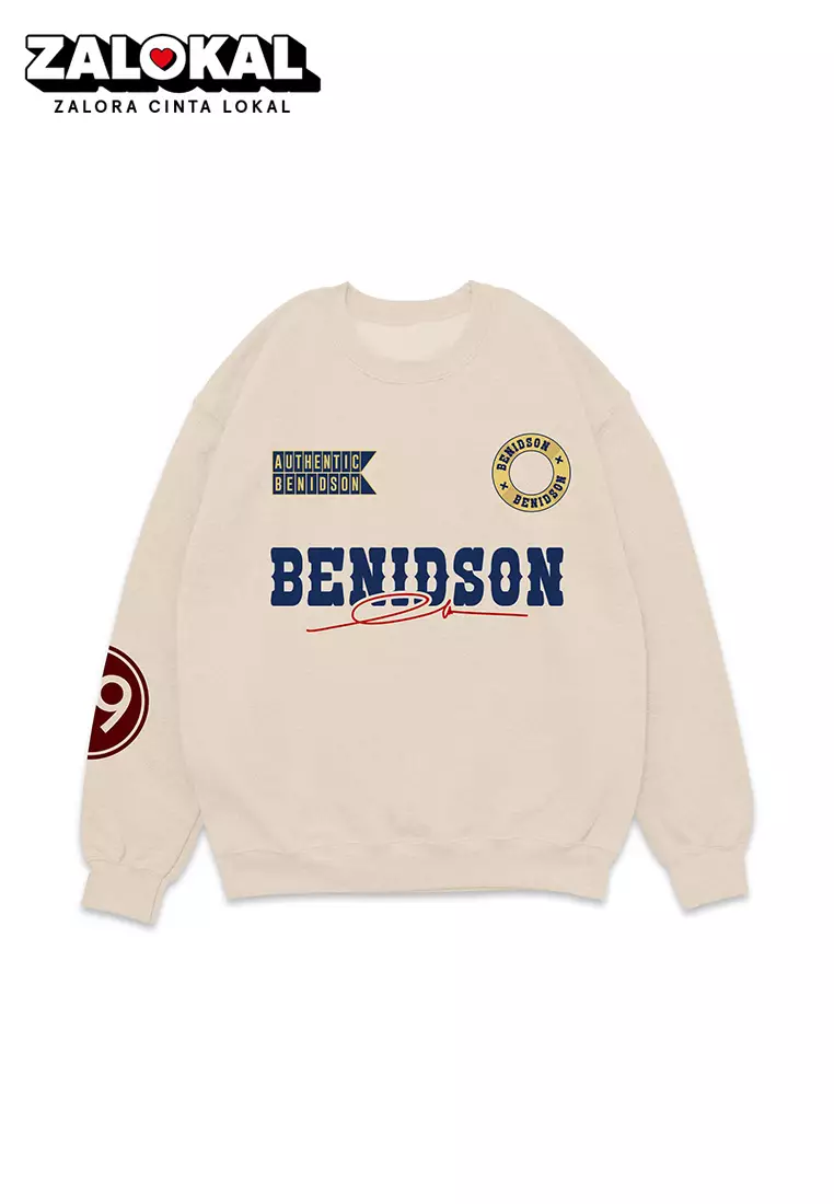 Jual Benidson BENIDSON Crewneck Sweater Cream Badges Original 2024 ...